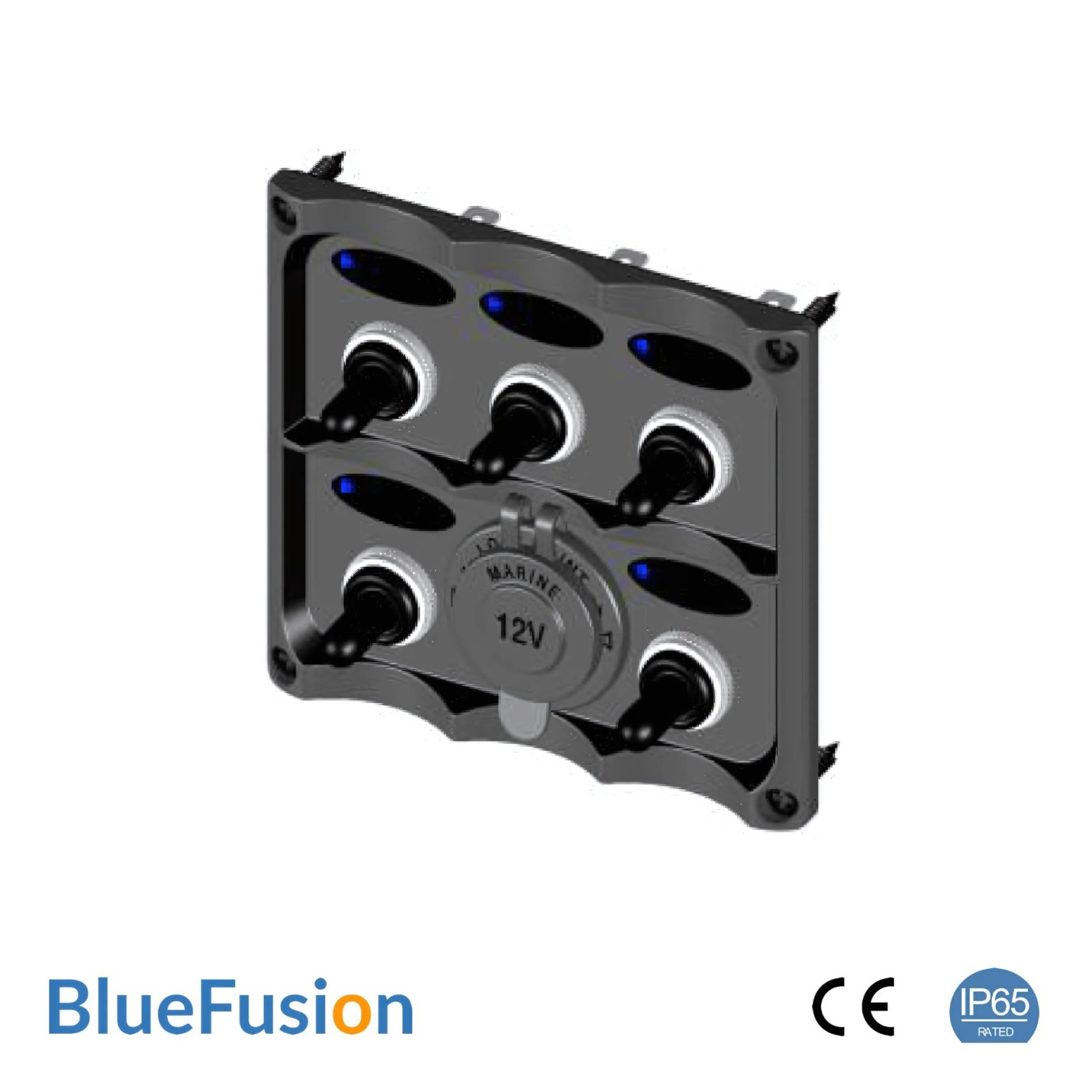 Switch Panel with Push to Reset Fuse and Rocker Switch 6 Gang, 12V ...